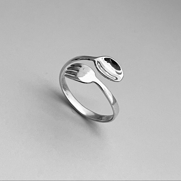 Jewelry | Top Seller Sterling Silver Delicate Fork And Spoon Ring ...